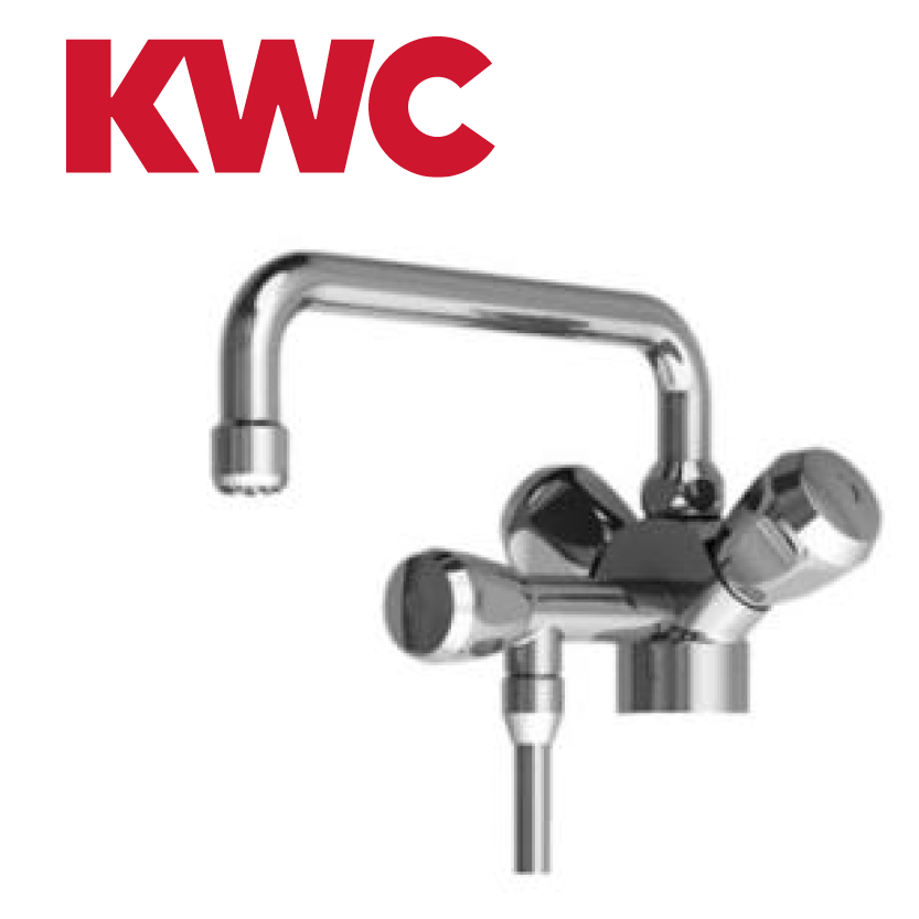 KWC Gastro 100.101 C Thekenarmatur mit Unterspülrohr einfach - Zweigriffmischer, Getränkekühlung ...