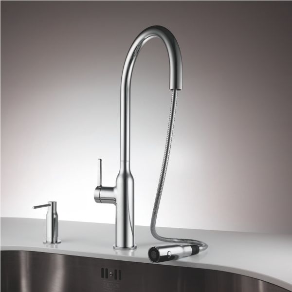 KWC SIN 10.261.002.000FL Hebelmischer mit ausziehbare Umstellbrause | KWC Armaturen GastroXtrem